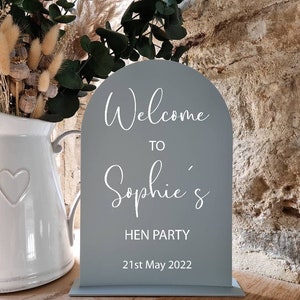 Hen Party Welcome Sign, Arch Acrylic Party Sign, Hen Party Decor ...