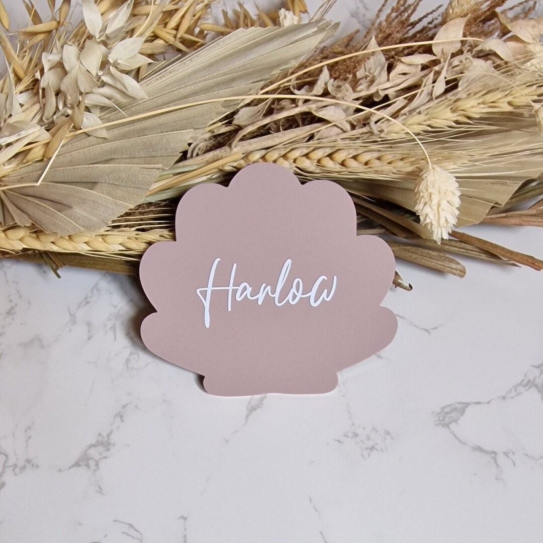 Shell Baby Announcement Plaque, Clam Shell Baby Announcement, Name ...