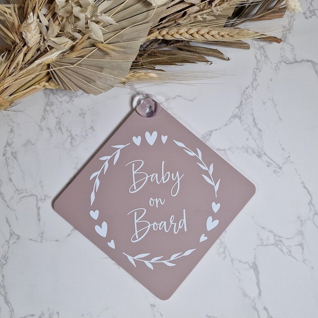 Baby on Board Sign, Floral Wreath With Heart, New Mum Gift, New Baby ...