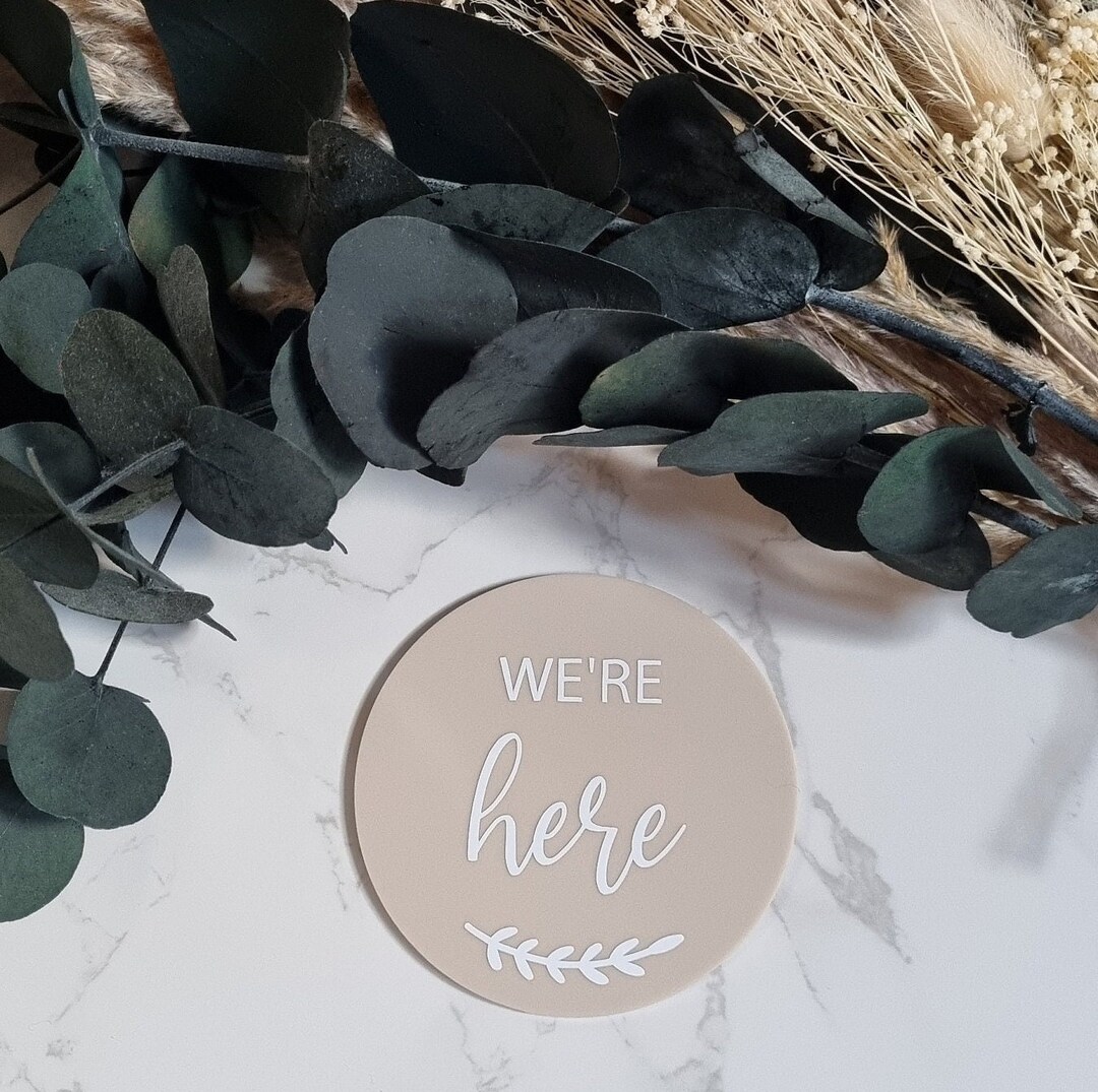 We're Here Twins Announcement Sign Twins Arrival Sign - Etsy