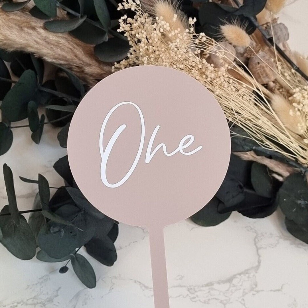 1st Birthday Round Acrylic Cake Topper, One Birthday Decor, First ...