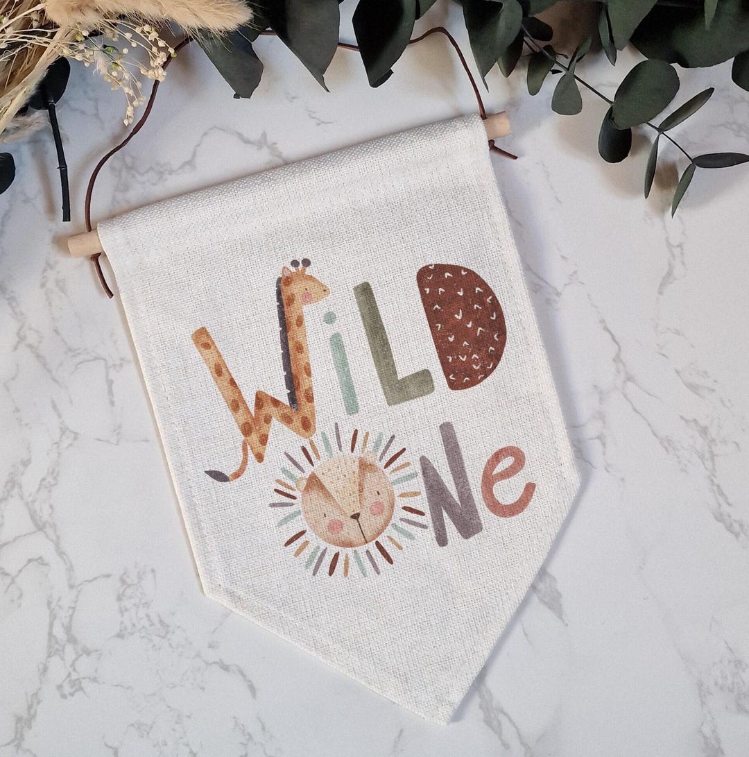 Wild One Pennant Flag, Nursery Room Decor, Children's Room Accessories ...
