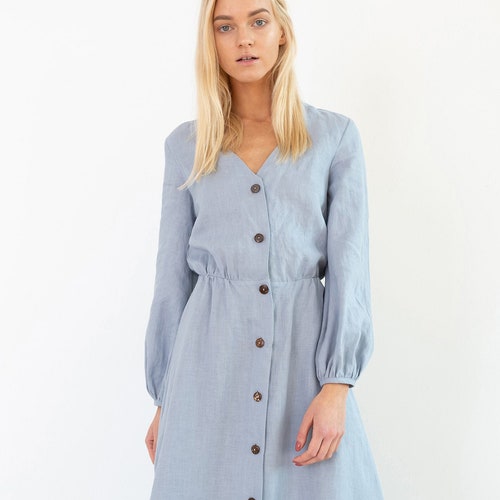 Plain Linen Dress Minimalist Dress Black Linen Dress Beige | Etsy