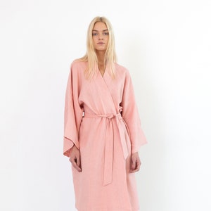 LUNA Oversized Linen Robe / Kimono Top / Wrap Dress / Handmade Linen ...