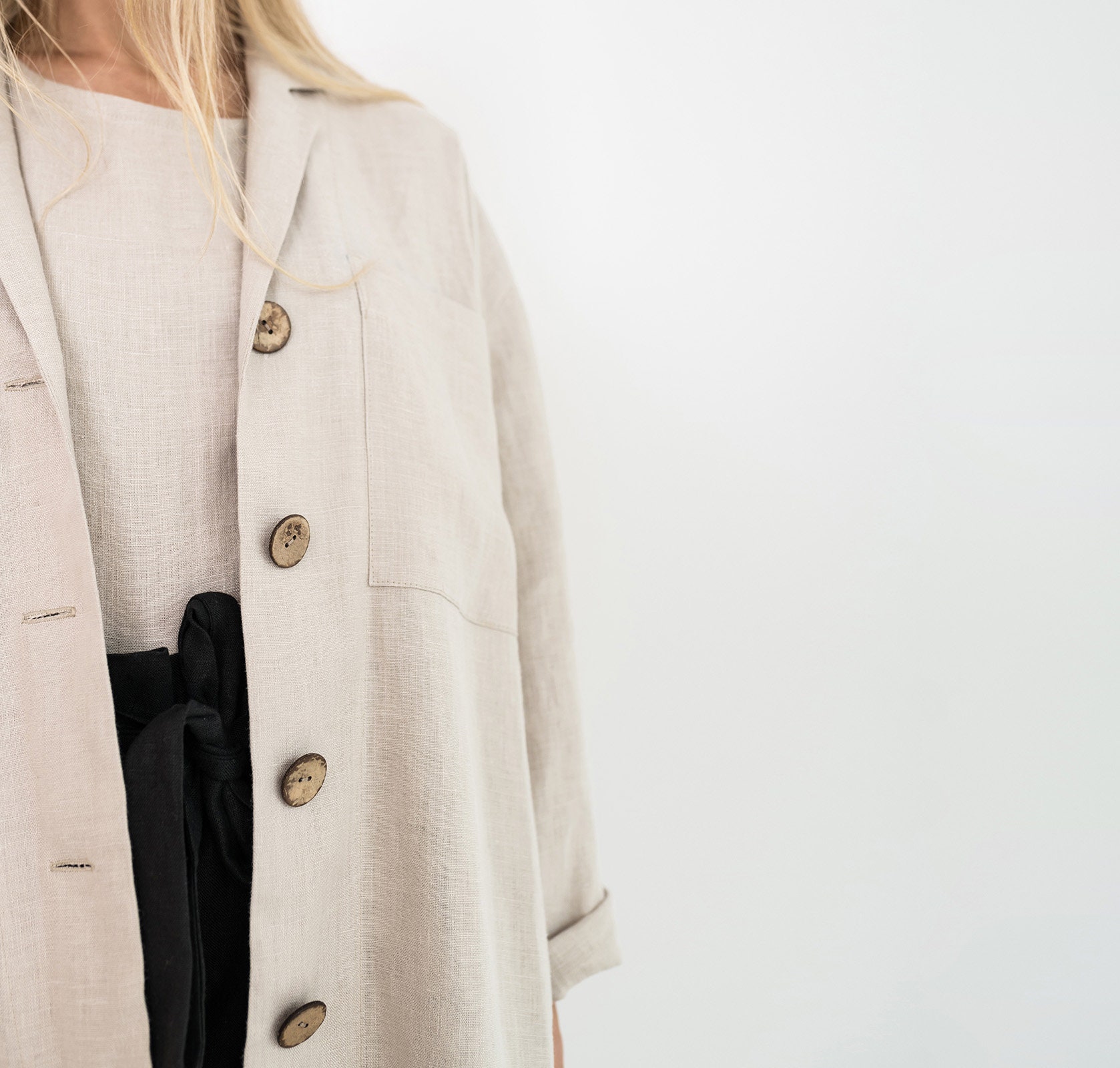 ROSEMARY Oversized Light Linen Jacket / Loose Linen Shirt / | Etsy