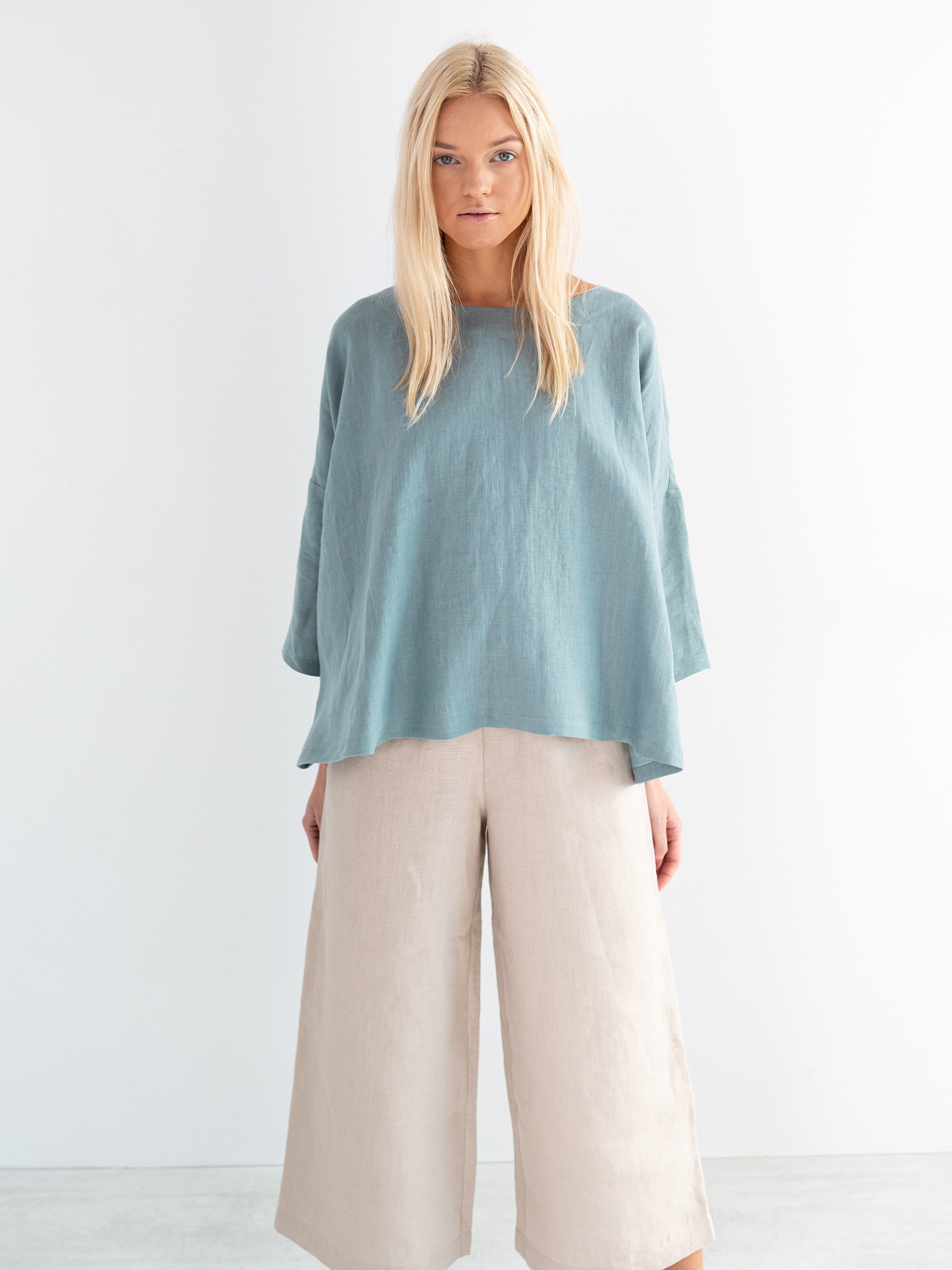 AMELIA Linen Blouse / Linen Tops for Women / Handmade Clothing - Etsy