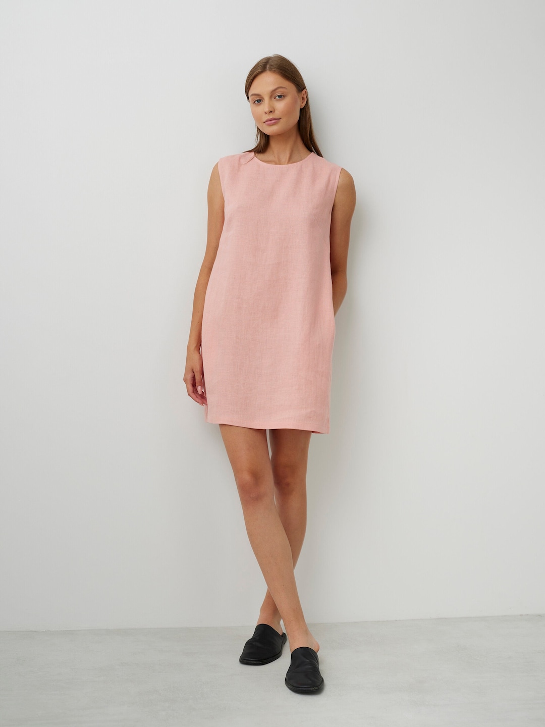 Linen Sleeveless Dress AJA / Simple Summer Dress - Etsy