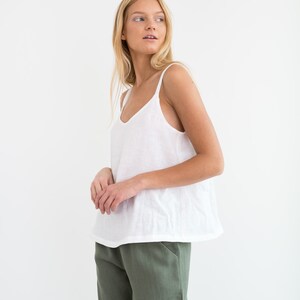 MILLIE Linen Cami Top White / Linen Camisole / Linen Shirt / Handmade ...