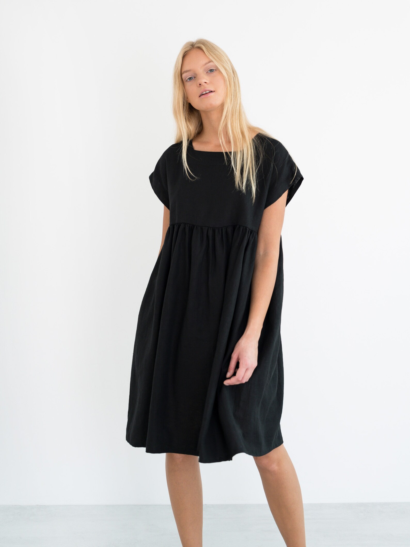 POPPY Linen Dress in Black - Etsy