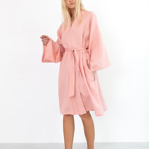 LUNA Oversized Linen Robe / Kimono Top / Wrap Dress / Handmade Linen ...
