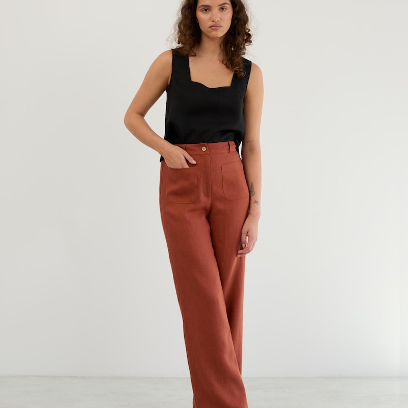 Rust Coloured Pants - Etsy UK
