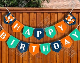 Woodland First Birthday Decor Fox Highchair Banner Fox - Etsy