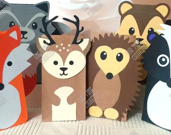 Fox Favor Bag Candy Bag Instant Download Woodland Animals DIY Kids ...