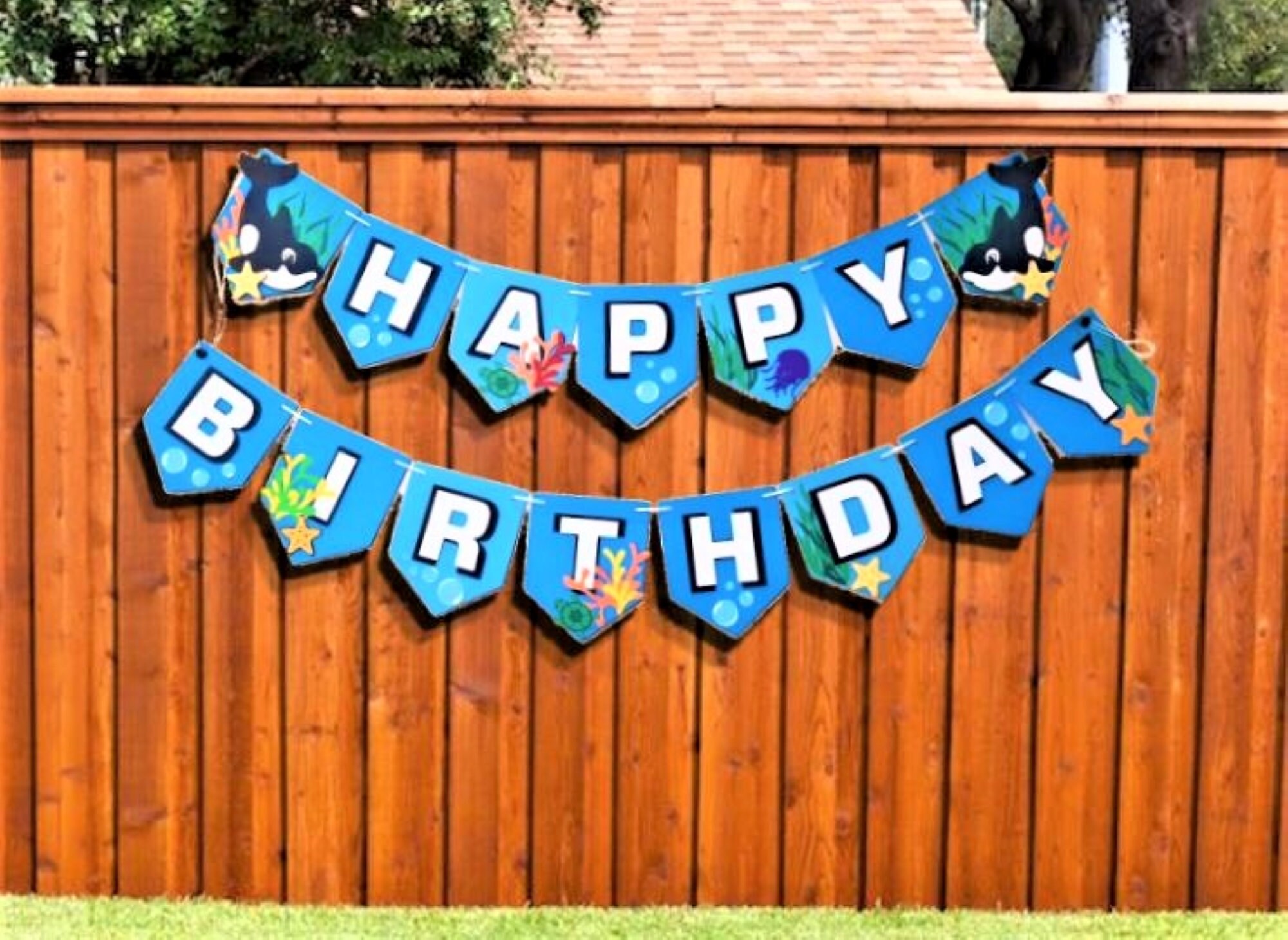 Orca Happy Birthday Banner | Etsy