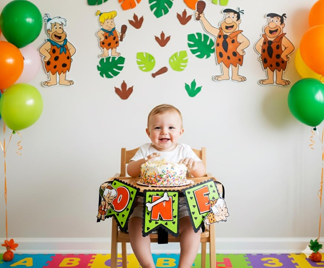 Stone Age ONE Boy Banner - Etsy