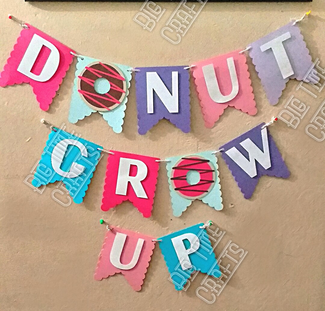Donut Grow up Birthday Banner - Etsy
