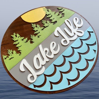 Lake Life Round Sign - Etsy