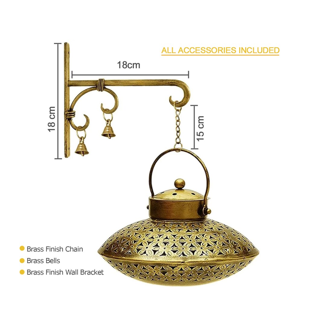 Degchi Dhoop Pot Set Antique Finish Zali Pattern Incense Dhoop Holder ...