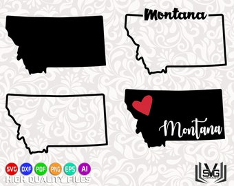 Montana outline | Etsy