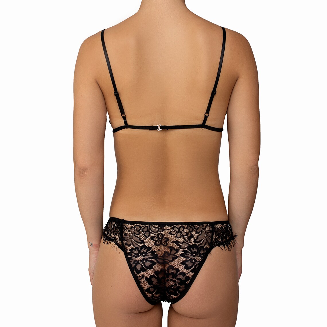 Kant Slipje En Bh Set Zwarte Zachte Kant En Zeer Sexy Etsy Nederland