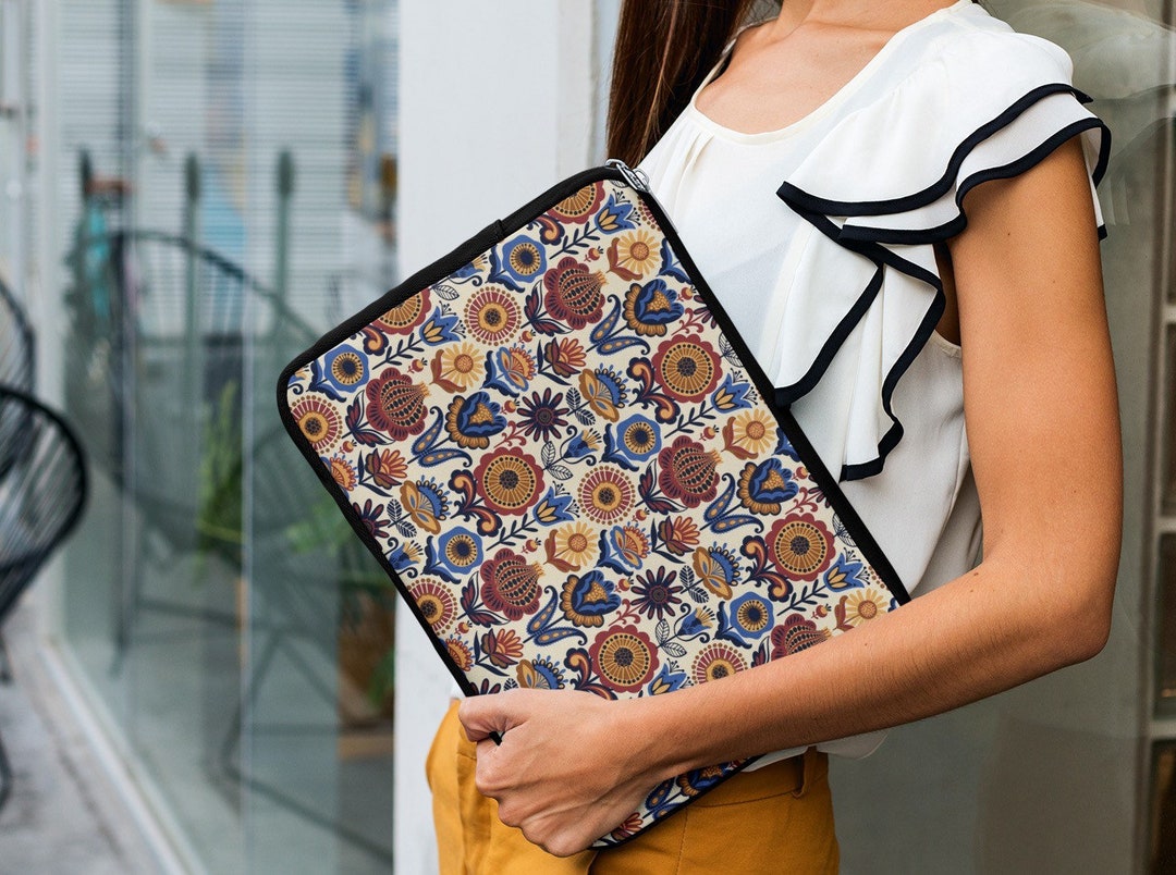 Bohemian Floral Folk Art Aesthetic Laptop Sleeve Mac Laptop - Etsy
