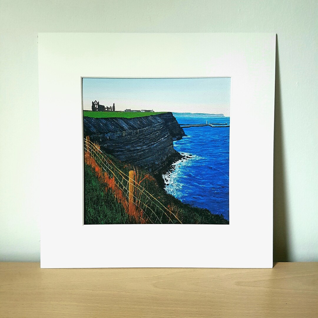 Walking Towards Whitby by Katie Fleming, Print With Cream Mount - Etsy UK