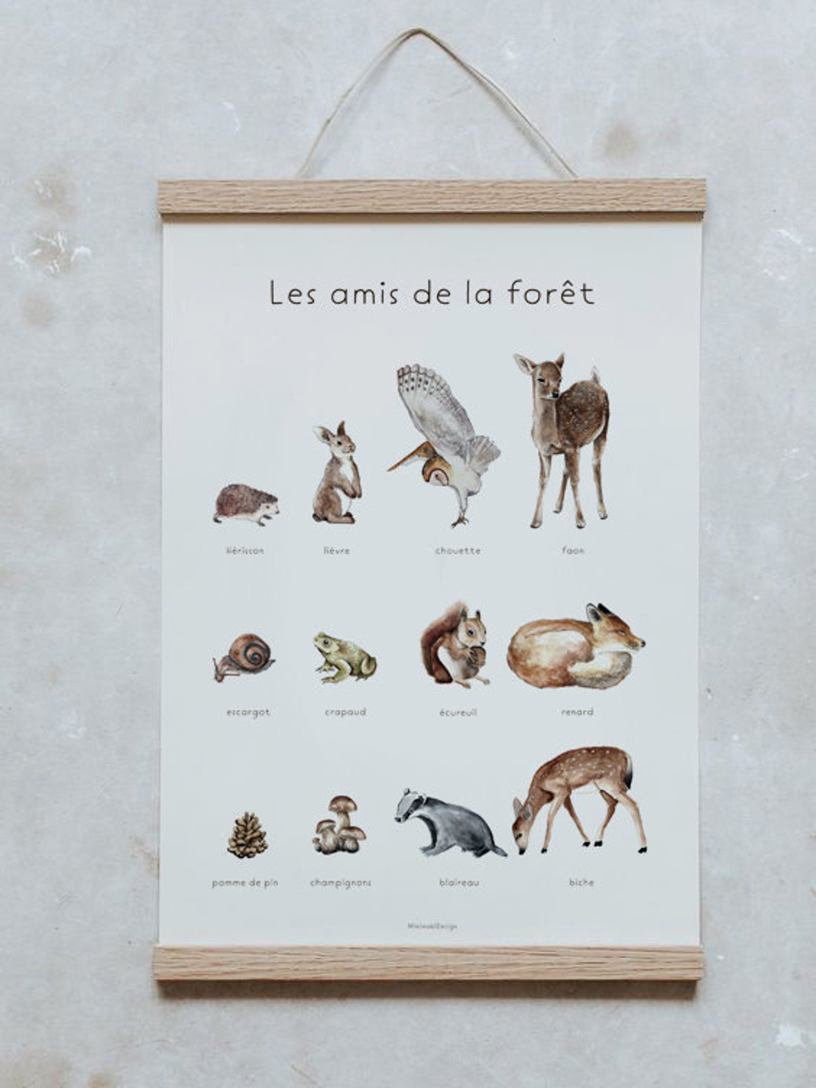 AFFICHE poster forêt animaux WOODLAND decoration enfant | Etsy