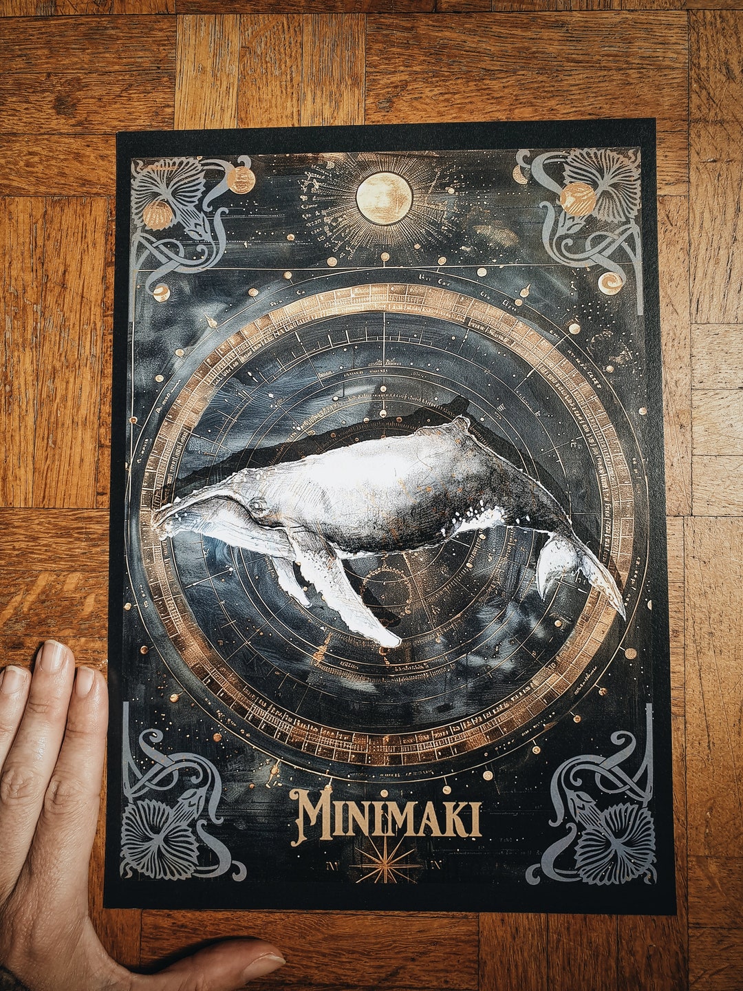 A4 Poster Whale Cosmos Steampunk Minimaki - Etsy