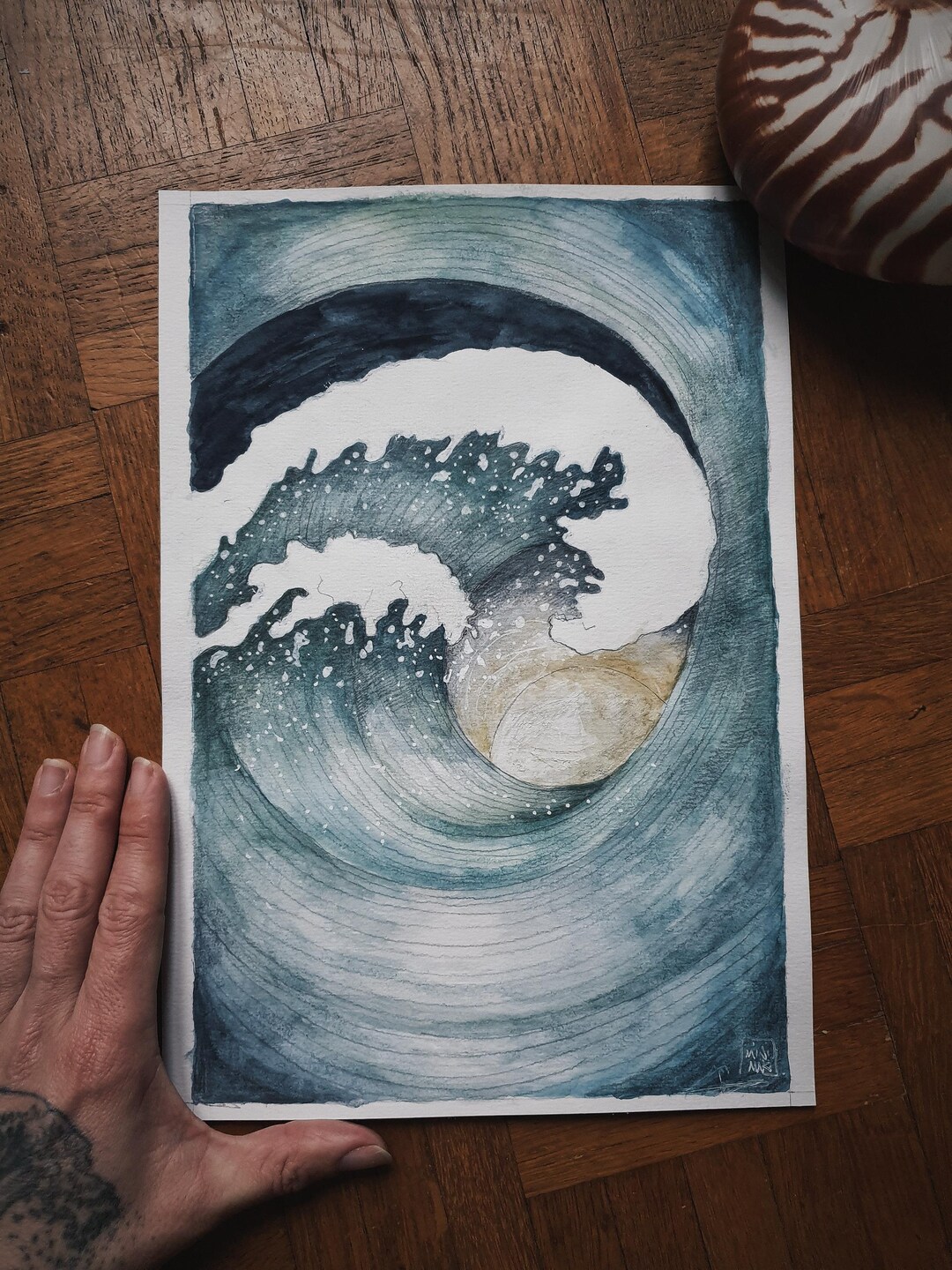Aquarelle Originale Oracle Ocean Mythique Carte Minimaki - Etsy