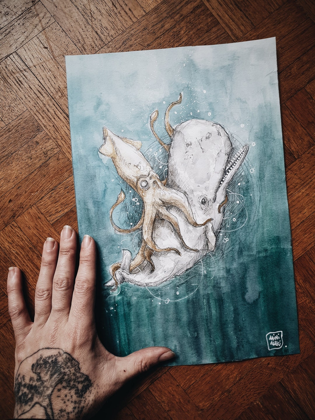 Original Minimaki Animal Pencil Drawing - Etsy