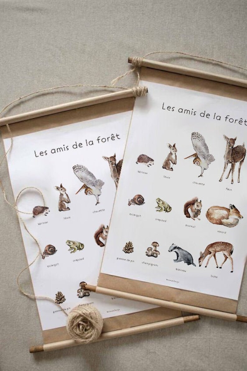 AFFICHE poster forêt animaux WOODLAND decoration enfant - Etsy France