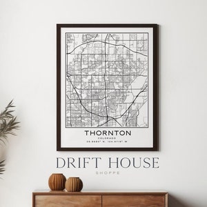 Thornton Map Print, Thornton Wall Art, Map of Thornton, Home Town Map ...