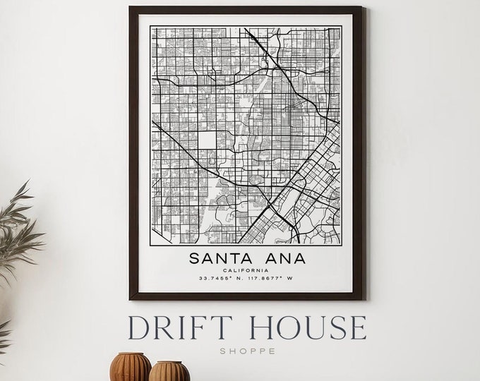 Santa Ana Map Poster, Santa Ana Map Print, Santa Ana Personalized Map ...