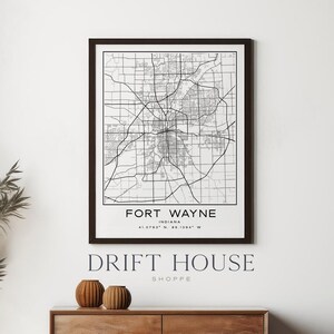 Fort Wayne Map Print, Fort Wayne Wall Art, Map of Fort Wayne, Home Town ...