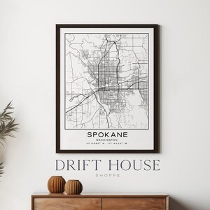 Spokane Map Print, Spokane Wall Art, Map of Spokane, Home Town Map ...