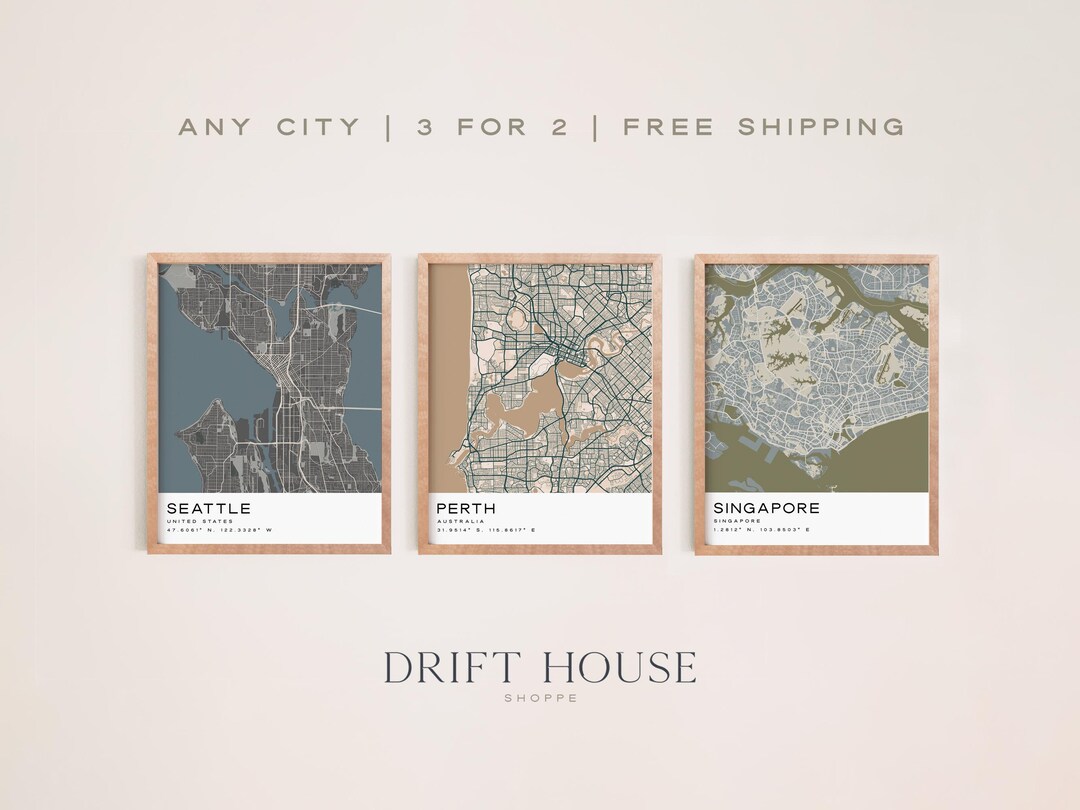 Personalized Map Print, Custom Map Prints Any Location, City Print, Map ...