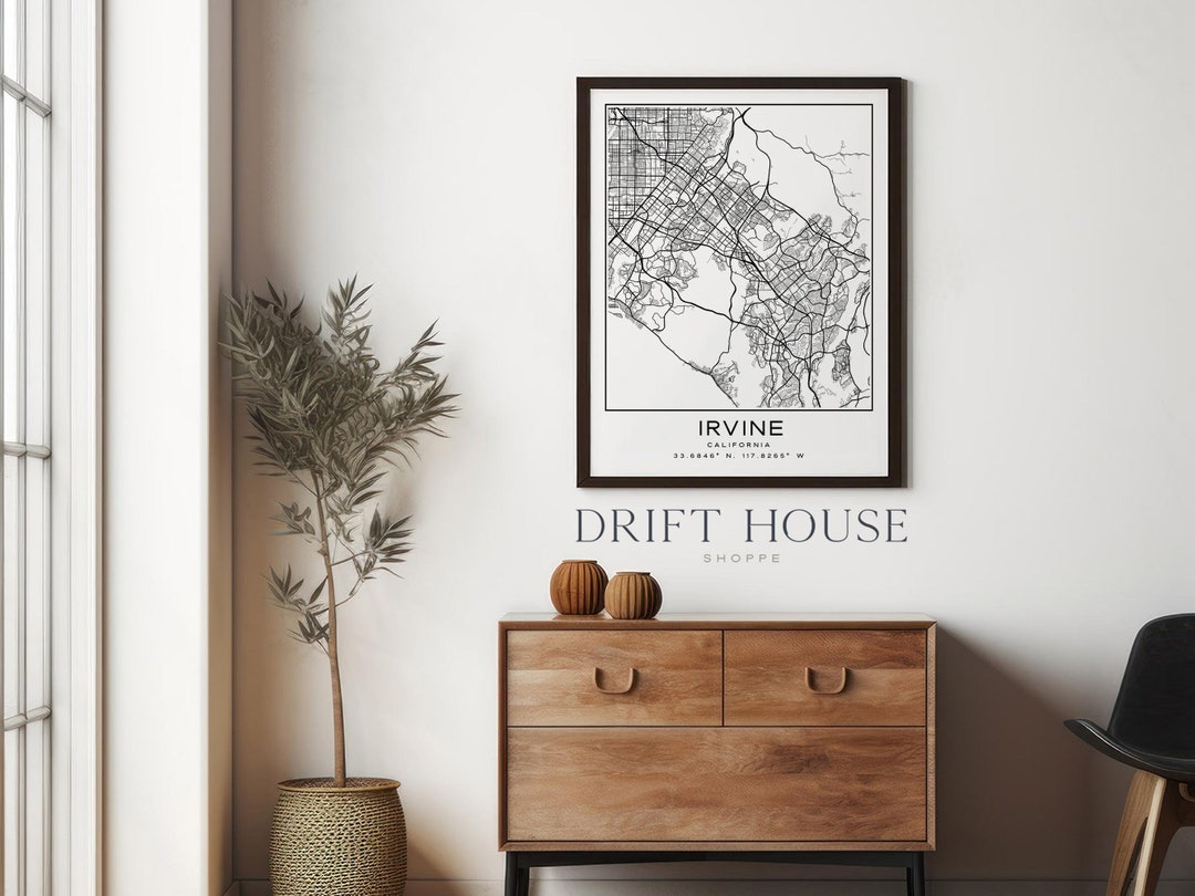 Irvine Map Print, Irvine Wall Art, Map of Irvine, Home Town Map, Irvine ...