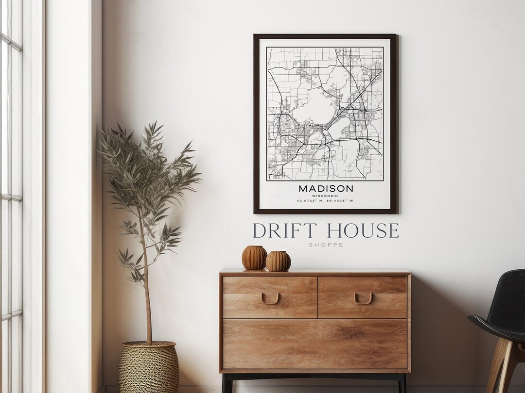 Madison Map Print, Madison Wall Art, Map of Madison, Home Town Map ...