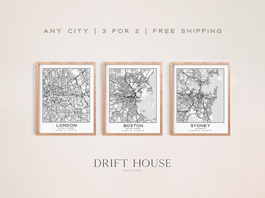 Personalized Map Print, Custom Map Prints Any Location, City Print, Map ...