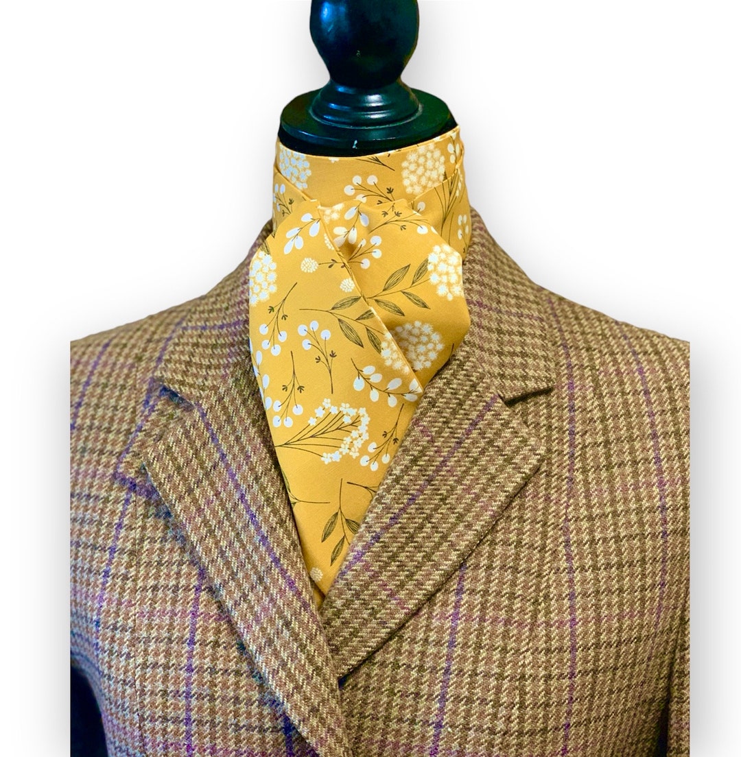 Equestrian Stock Tie Dressage-foxhunting - Horse Show Mustard Color - Etsy