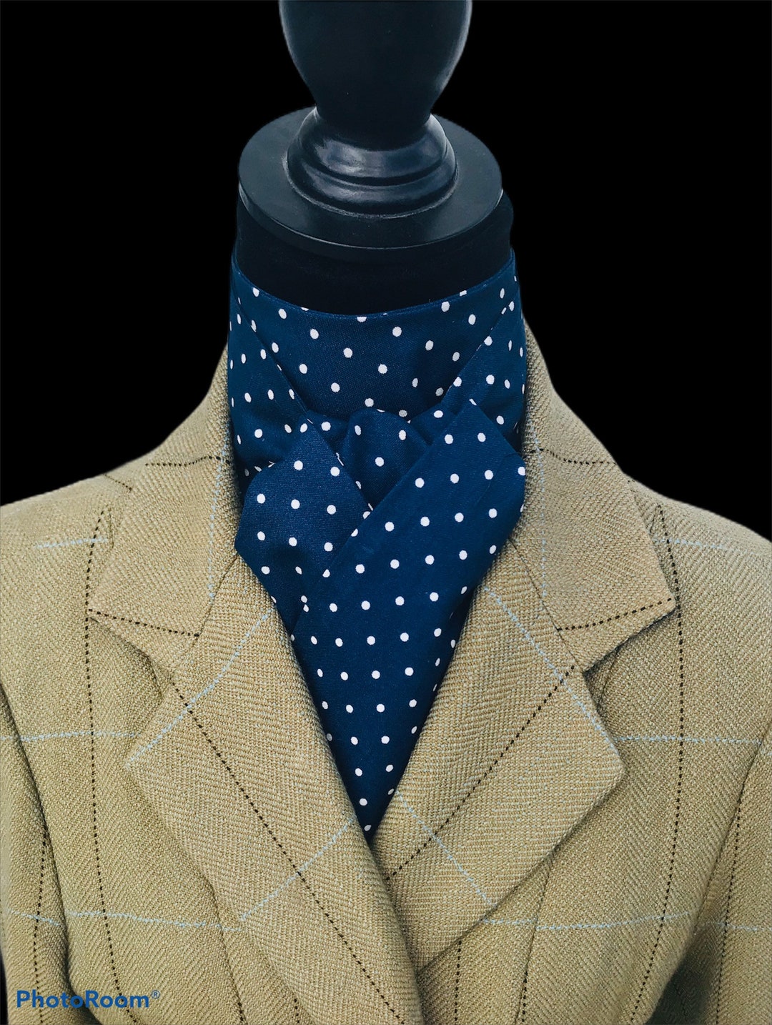 4 Fold Foxhunter Foxhunting Blue Equestrian Stock Tie - Etsy