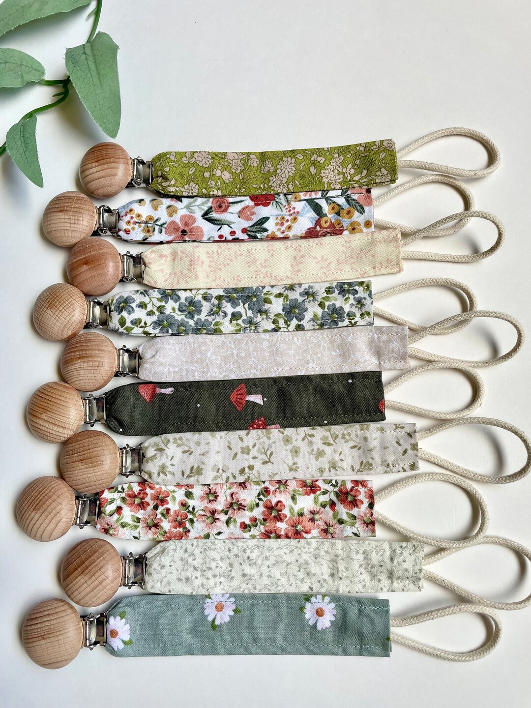 Cottagecore Pacifier Clip, Cloth Pacifier Clip, Mushroom Pacifier Clip ...