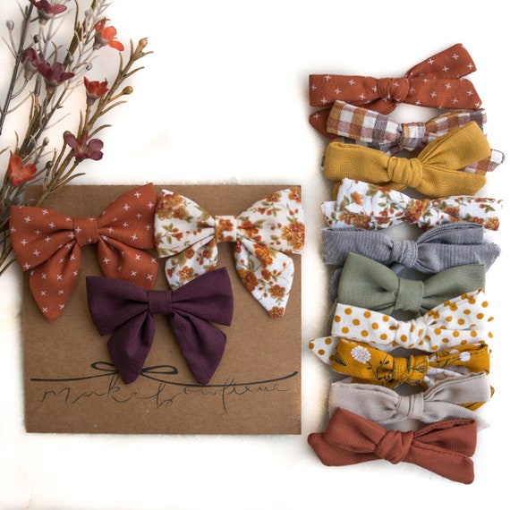 You Pick 3 Fall Bows fall schoolgirl bow mustard sailor | Etsy