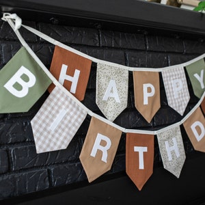 Birthday Banner, Neutral Color Happy Birthday Flag Banner, Reusable ...