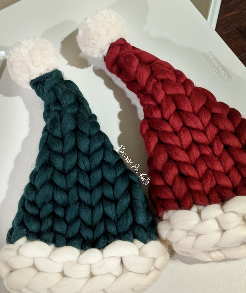 Chunky Knit Santa Hat Tree Topper Christmas Tree Topper Knit | Etsy