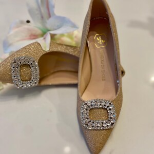 Chrissy Crystal Buckle Shoe Clips Silver Setting Wedding Bridal Shoe ...