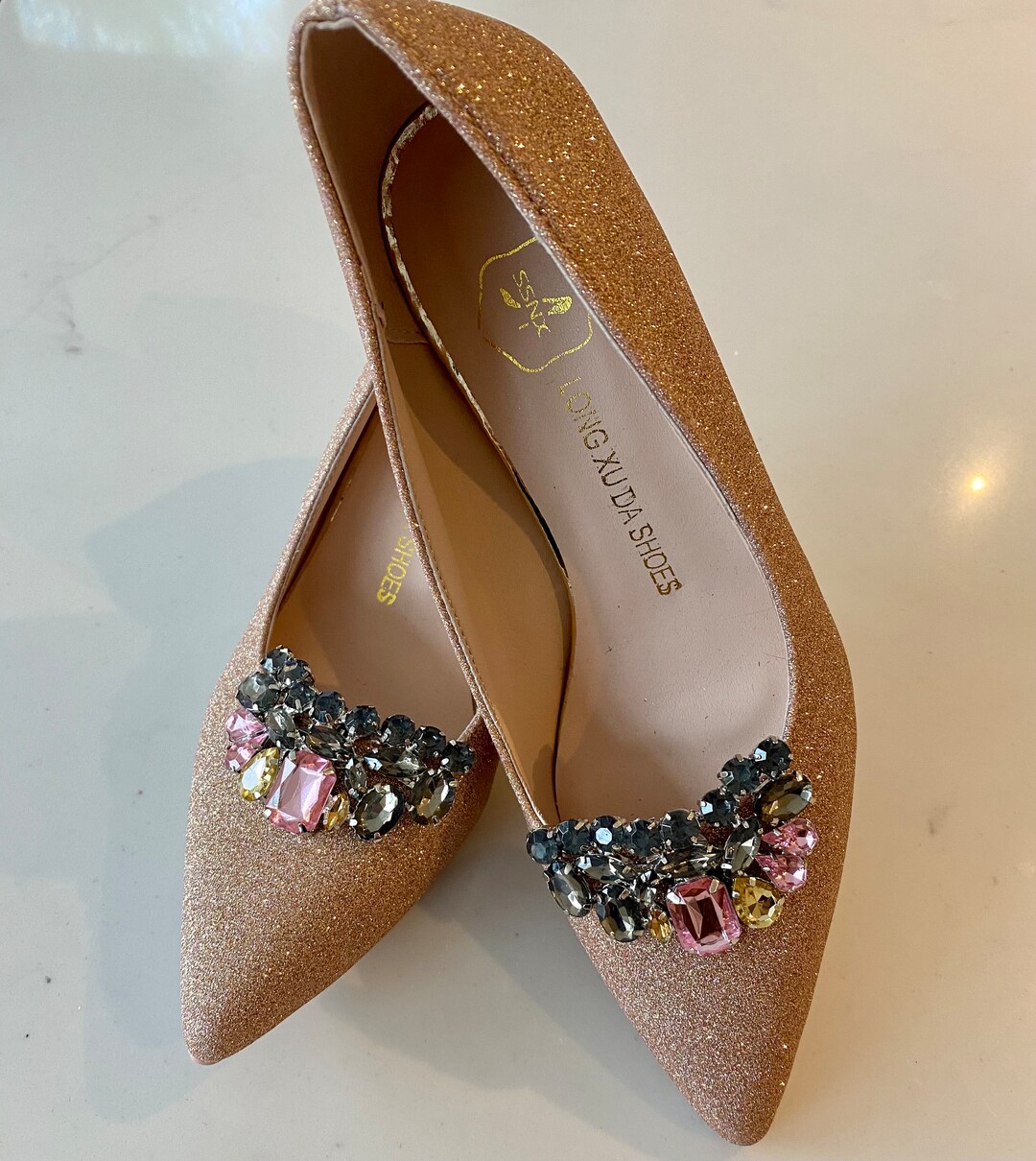 Ellie Pink & Grey Statement Shoe Clips - Etsy