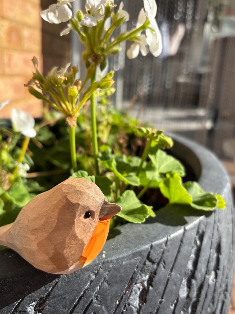 Hand Carved Wooden Robin Ornament: Hand Painted , Sentimental Gift - Etsy