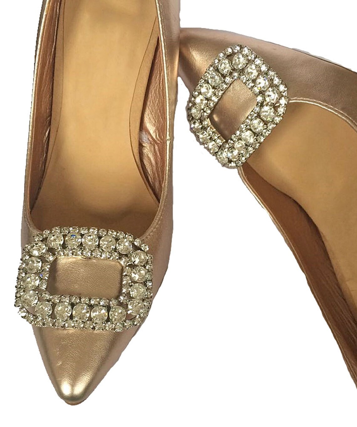 Chrissy Crystal Buckle Shoe Clips Silver Setting Wedding Bridal Shoe ...