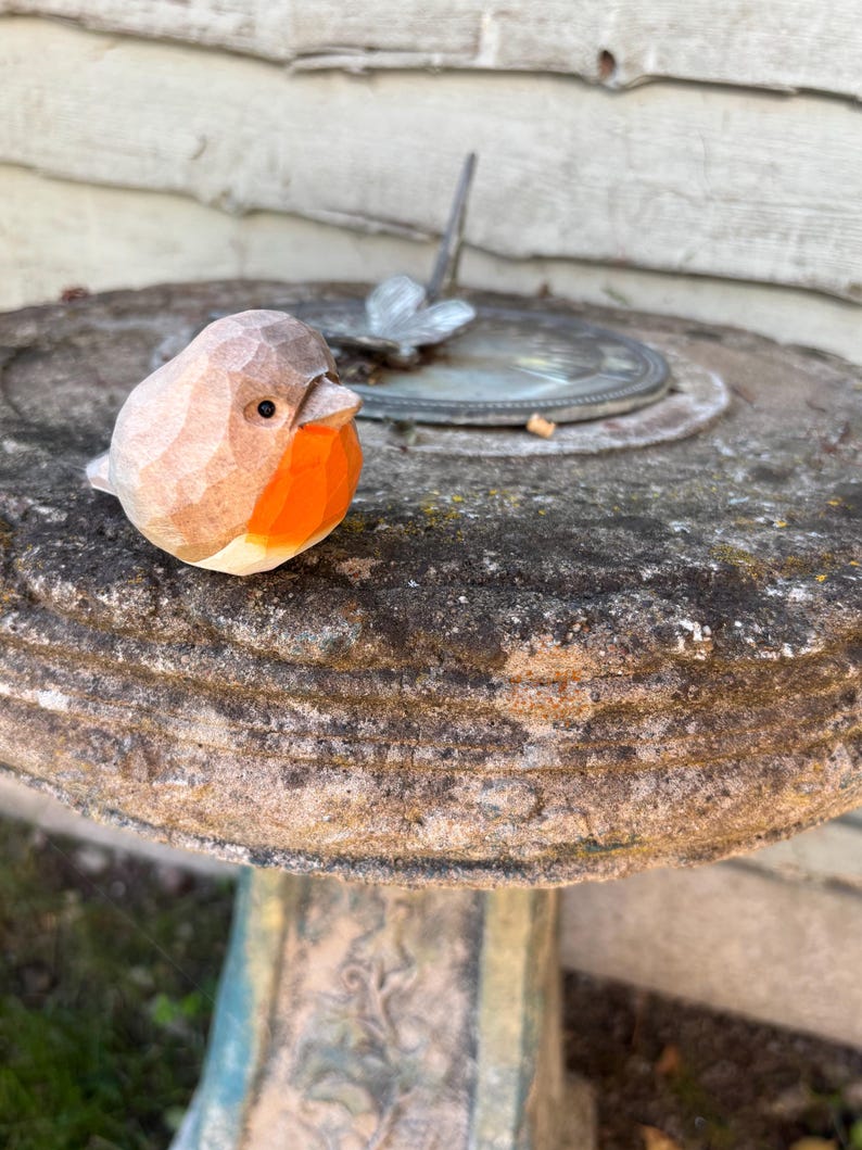 Hand Carved Wooden Robin Ornament: Hand Painted , Sentimental Gift - Etsy